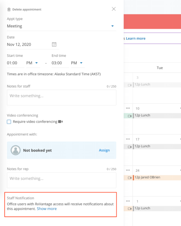 Notifications for Support Staff