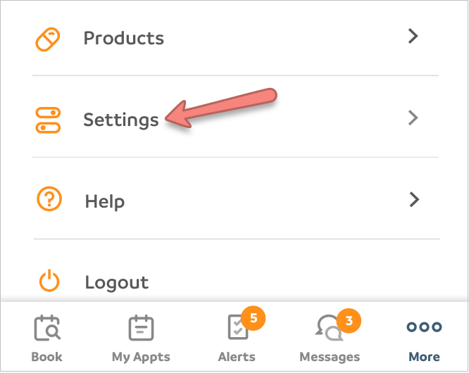 RxVantage Mobile App - Settings