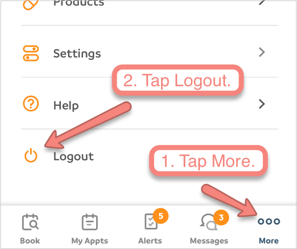 RxVantage Mobile App - Logging Out